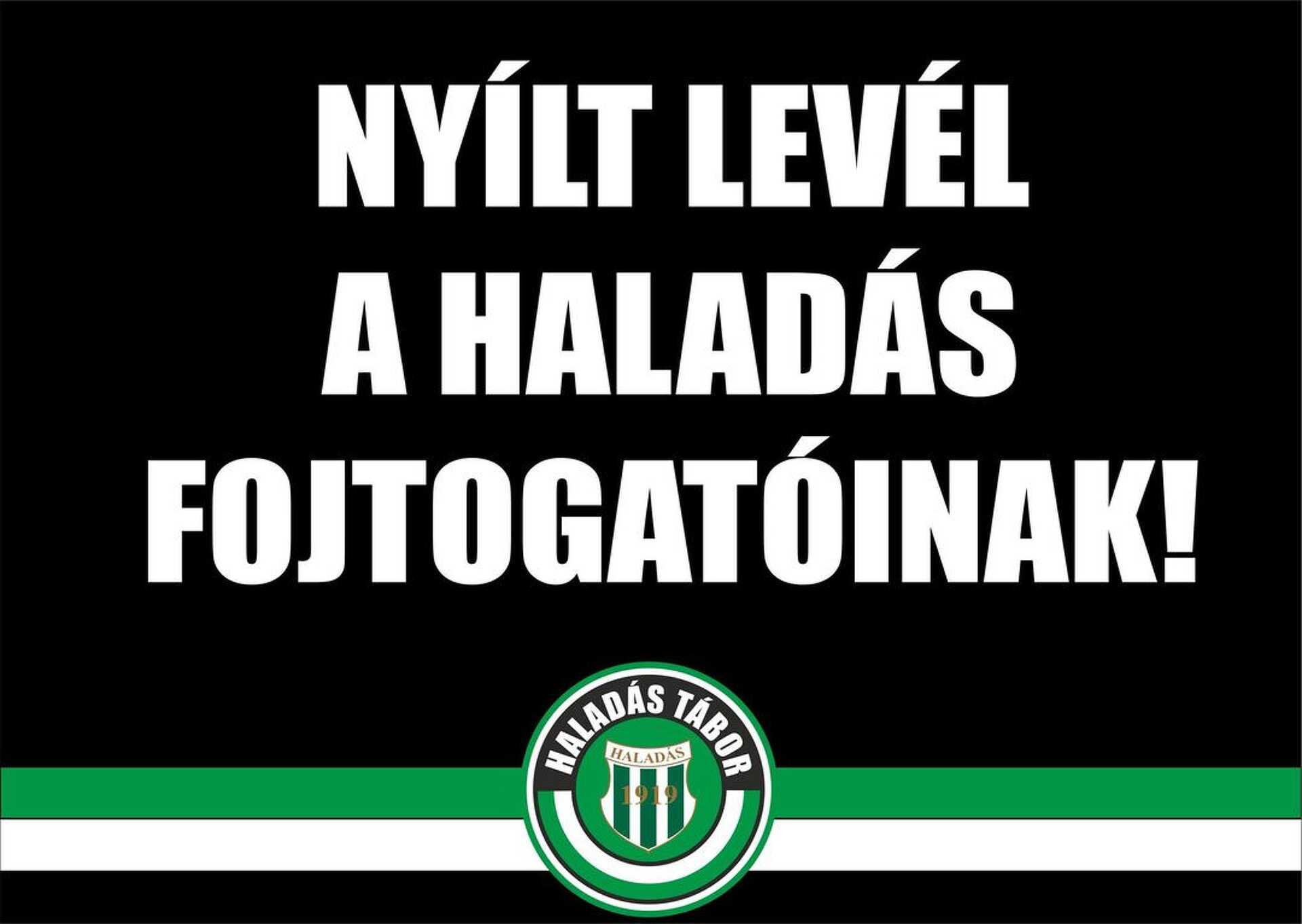 A Green White Army Haladás nyílt levelet tett közzé – Homlok Zsolt ...