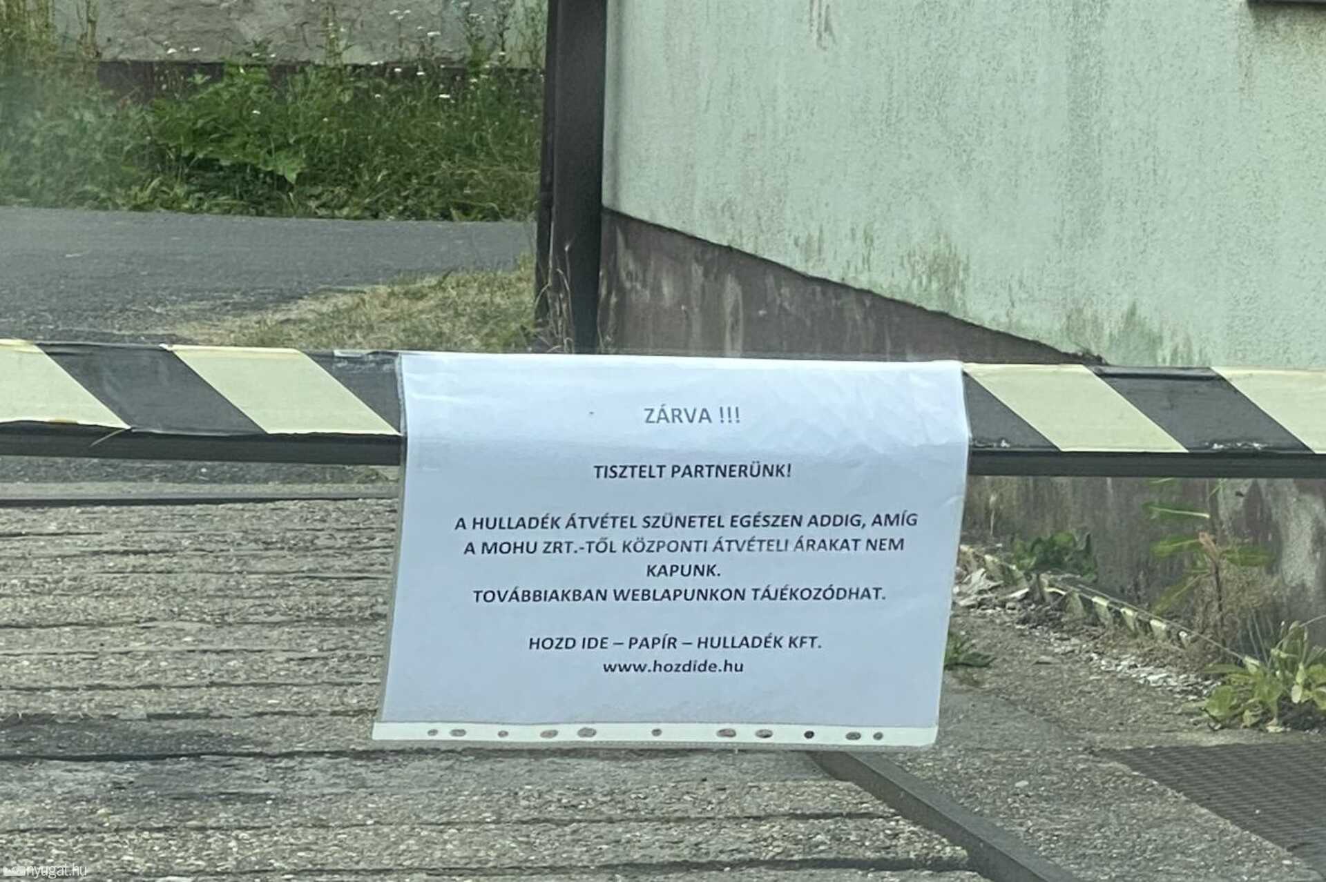 Az állami mutyi miatt nem lehet leadni a papírhulladékot Szombathelyen sem