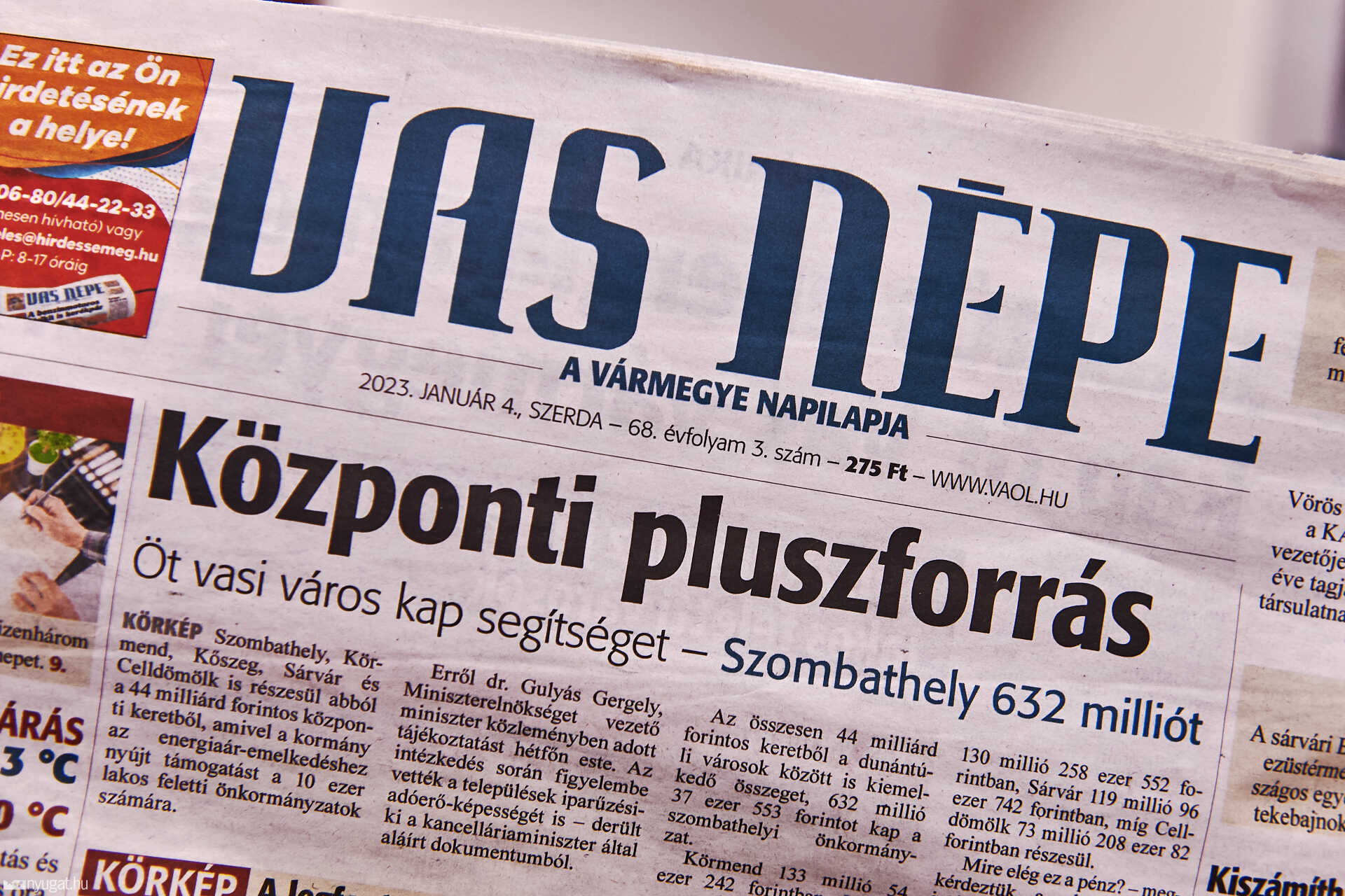 A „vármegye napilapja” lett a Vas Népe